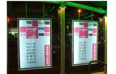 Cina Pubblicità esile acrilica Frameless della scatola leggera del LED con il colore variabile per la vetrina in vendita