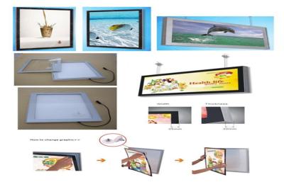 Cina Luminosità esile della scatola leggera della struttura di alluminio LED di pubblicità alta con il pannello acrilico in vendita