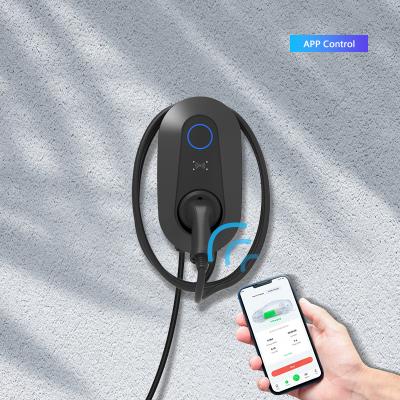 China 7kW AC EV Charger with Type-1/Type-2/GB/T Plug and RFID for sale