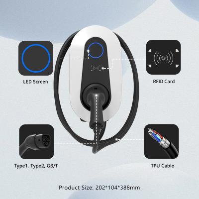 China 7kW Type1 Type2 GB/T AC EV Charger with WiFi Bluetooth 4G for sale