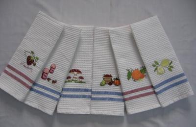China Cute Floral Tea Towels With Embroidered Logo , Custom Printed Tea Towels for sale