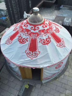 China Casa branca da barraca do Mongolian da armação de aço exterior com porta e o assoalho de madeira à venda