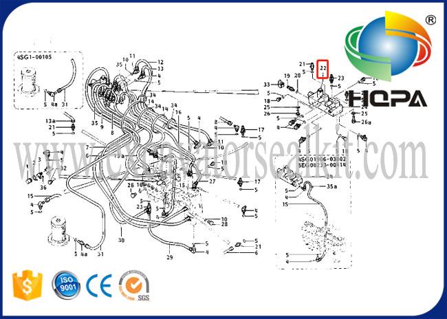096-5945 υδραυλική κύρια βαλβίδα σωληνοειδών αντλιών 0965945 εκσκαφέων E110B E120B E200B E70B