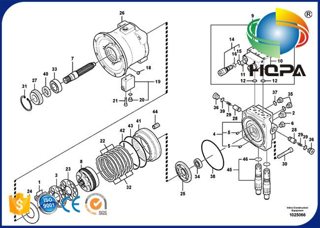 Corredo della guarnizione del motore dell'oscillazione di VOE14552332 VOE14529836 per Volvo EC210B EC220D EC460B