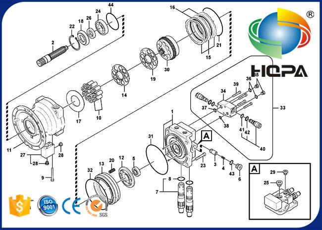 Corredo della guarnizione del motore dell'oscillazione VOE14601385 14601385 per Volvo EC250D EC300D