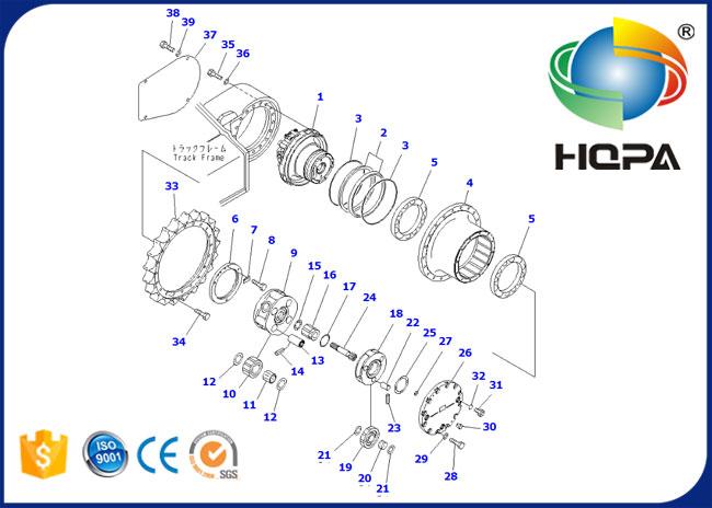 Corredo della guarnizione del motore di viaggio di 708-8F-00211KT 708-8F-00211 per KOMATSU PC200-7 PC210-7