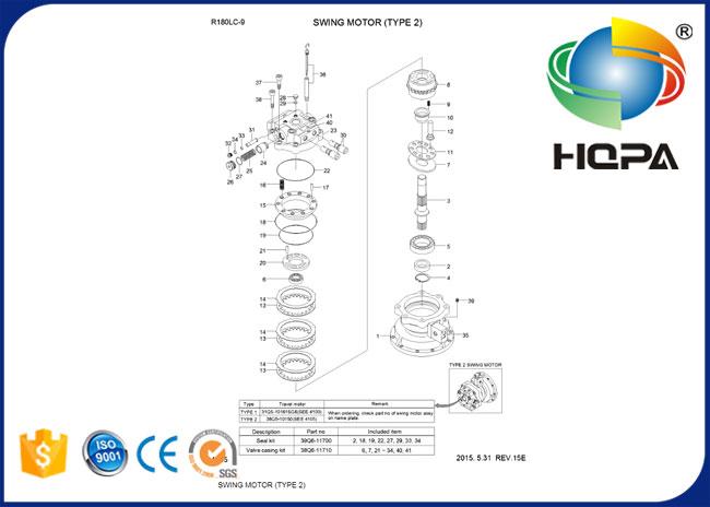 corredo della guarnizione del motore dell'oscillazione di 39Q6-11700 39Q611700 per Hyundai R210LC-9 R180LC-9