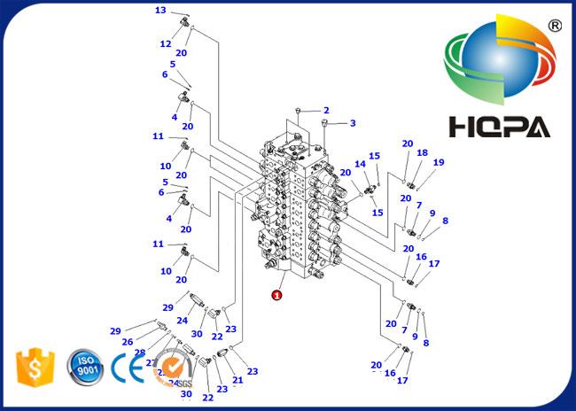 723-48-20403 corredo principale della guarnizione della valvola di regolazione 723-48-20401 723-48-20400 per PC200-7