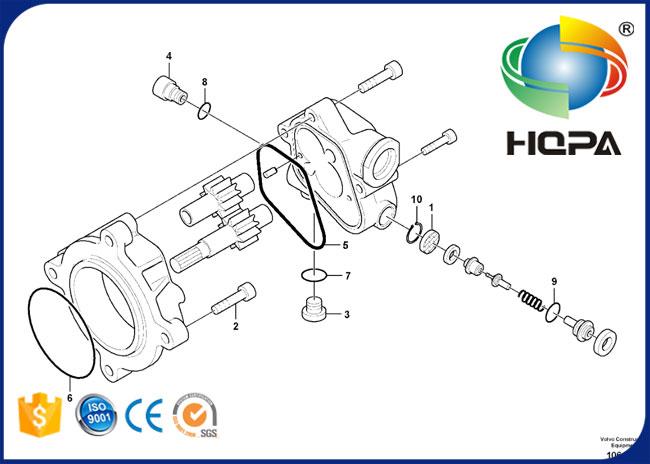 VOE14552778 14552778 Pilot Pump Seal Kit for Excavator Volvo EC140D