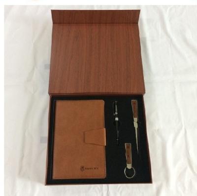 China Notebook with Pen and letter opener,keychain in wood grain Gift box for VIP for sale