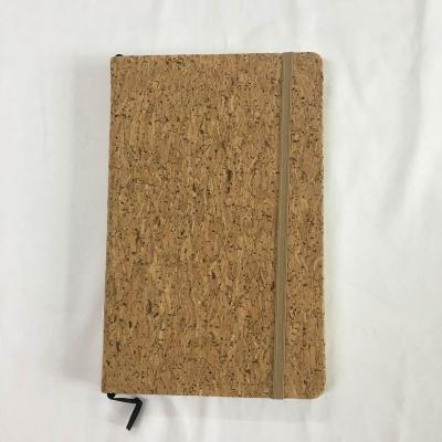 China 2019 New design cork wood cover paperback notebook with elastic band for sale