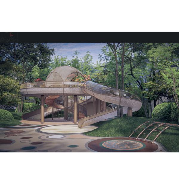 Quality Design Kids Outdoor Playground Park Outdoor Stainless Steel Slide Customized for sale