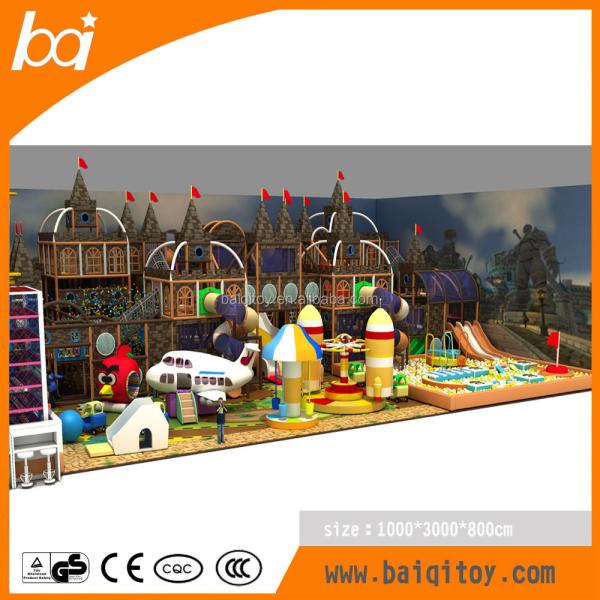 Quality Baiqi Special Kids Castle Used Indoor Amusement Park Equipment With Ball Pool for sale
