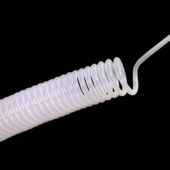 Quality Transparent Expandable FEP (F46) Spiral Coil Hose Corrosion-Resistant, Acid & Alkali Resistant, Flexible Air & Fluid Transfer Tubing (-70°C ~ 200°C) for sale