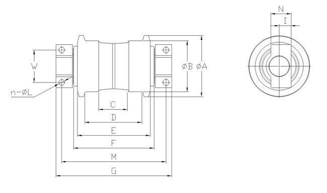 D6R Bulldozer Double Flanged Bottom Track Rollers CR6088 CR6089 4