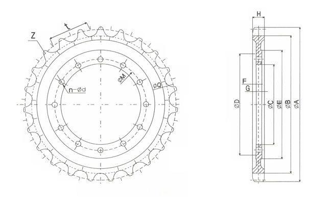 Casting D7G Segment Sprocket 8E4675 For Excavator 1