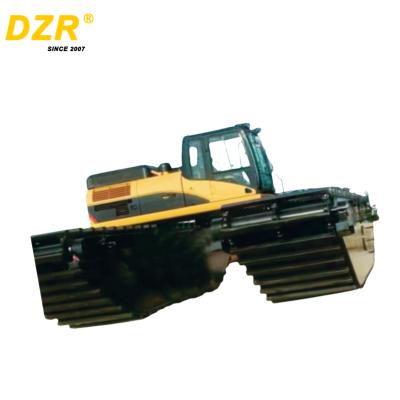 China 80-300 Ton Amphibious Excavator Dredger with Floating Pontoon for sale