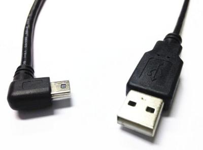 China USB MINI 5Pin 5P Left angle Male to USB 2.0 A male plug Cable for sale