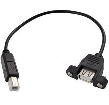 China USB 2.0 A female socket panel mount to USB B male plug extension cable for sale