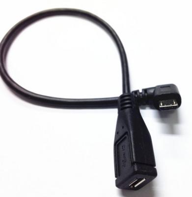 China Micro USB 5 Pin female to Right angle 90 degree Micro 5P male plug Cable for sale