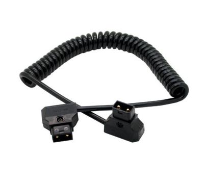 China 2M PU Coiled D-Tap Male to Male connection cable for DSLR Rig Power V-Mount Anton Battery for sale
