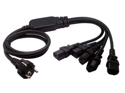 China European 3 Pin Male to 5X IEC 320 C13 Cord 1.5M for sale