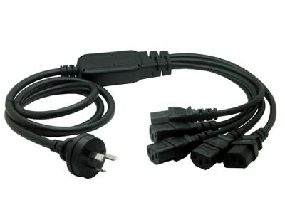 China Australia SAA 3 Pin Male to 5x IEC 320 C13 Power Cord 1.5M for sale