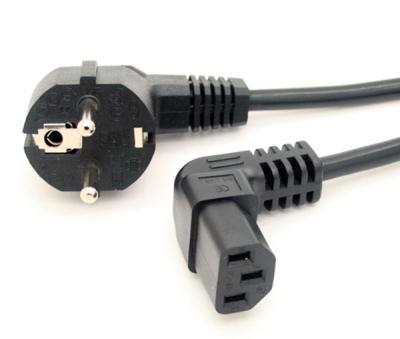 China European 3Pin Male to IEC 320 C13 UP Angled Power Cord for LCD LED Wall Mount TV 3ft for sale
