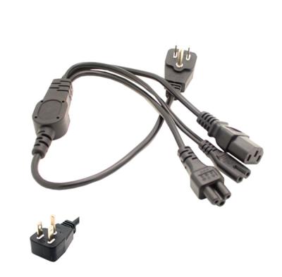 China All in 1, UL Flat Plug to IEC C5/C7C13 multi-function power cord 0.6Meter for sale
