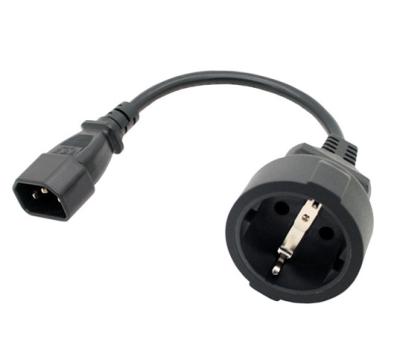 China UPS Power Lead adapter, IEC 320 C14 to CEE 7/7 European Female adapter cable 25cm for sale