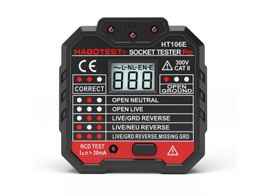 China HT106E Electrical Plug Tester 48V-250V LCD Display Voltage Tester Socket Analyzer for sale