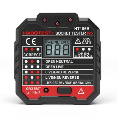 China High Accuracy Plug Socket Tester 90V-230V Measuring Range Black for sale