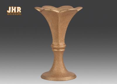 Cina Vasi glassati lussuosi della Tabella del centro delle piantatrici della vetroresina dell'oro per i fiori artificiali in vendita
