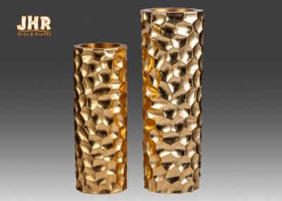 Cina Rivestimento della foglia di oro dei vasi da fiori della vetroresina del cilindro di progettazione del lampone due dimensioni in vendita