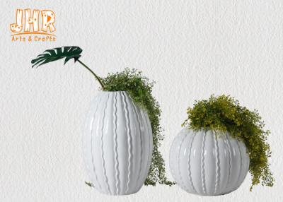 Cina Superficie lucida dell'arrivo della foglia di oro bianco della vetroresina vasi rotondi/ovali della pianta in vendita