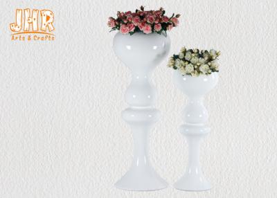 中国 センターピースのテーブルのつぼの光沢のある白いガラス繊維と結婚する屋内植木鉢 販売のため