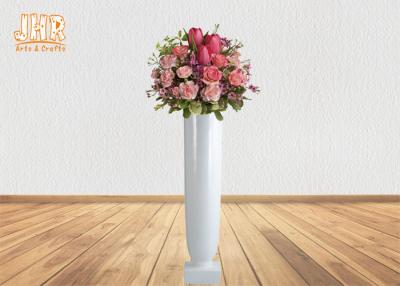 Cina Vasi da fiori decorativi dei piccoli della vetroresina delle piantatrici vasi bianchi lucidi del pavimento in vendita