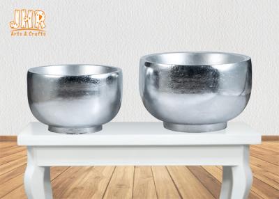 Cina L'argento di forma della tazza ha coperto di foglie vasi da fiori della vetroresina, ciotole del fiore della vetroresina in vendita