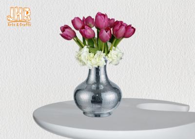 Cina Vasi da fiori decorativi dello specchio del mosaico della vetroresina delle piantatrici dei vasi d'argento della Tabella in vendita