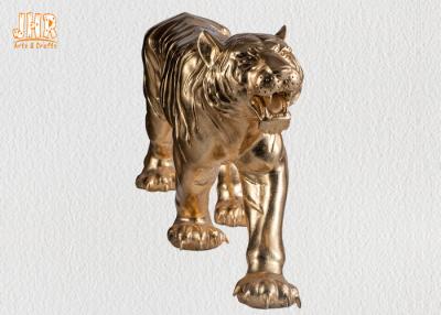 Cina Il grande oro ha coperto di foglie statua animale della Tabella della scultura della tigre delle figurine di Polyresin in vendita