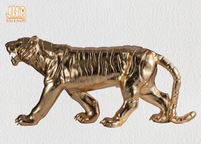 Cina Il grande oro ha coperto di foglie statua animale della Tabella della scultura della tigre delle figurine di Polyresin in vendita