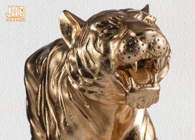 Cina Il grande oro ha coperto di foglie statua animale della Tabella della scultura della tigre delle figurine di Polyresin in vendita
