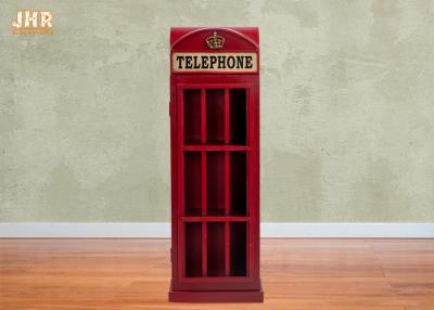 Cina Colore rosso della cabina telefonica di stoccaggio del Governo dell'oggetto d'antiquariato di deposito di legname dello scaffale dei grigliati britannici del MDF in vendita