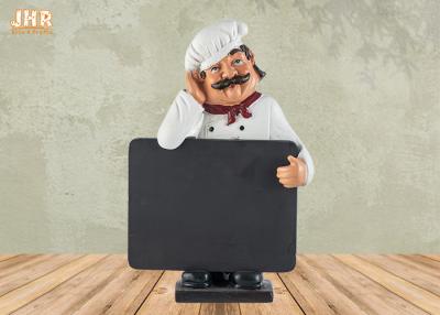 Cina Mini statua di legno del ripiano del tavolo del cuoco unico della resina delle lavagne di Polyresin delle figurine antiche del cuoco unico in vendita