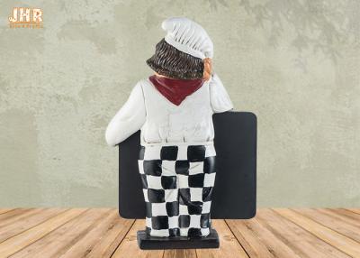 Cina Mini statua di legno del ripiano del tavolo del cuoco unico della resina delle lavagne di Polyresin delle figurine antiche del cuoco unico in vendita