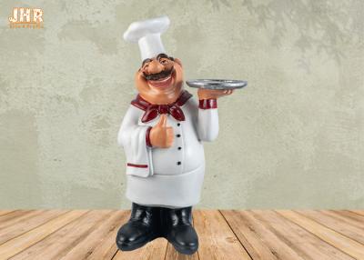 China Poly Chef Tabletop Statue Polyresin Statue Figurine Resin French Chef Sculpture for sale