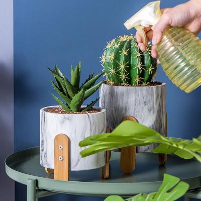 China 小型植物の鍋が鍋プランターをセメントで接合している円形の植木鉢はSucculentsの鍋の卓上の植木鉢に大理石模様をつける for sale