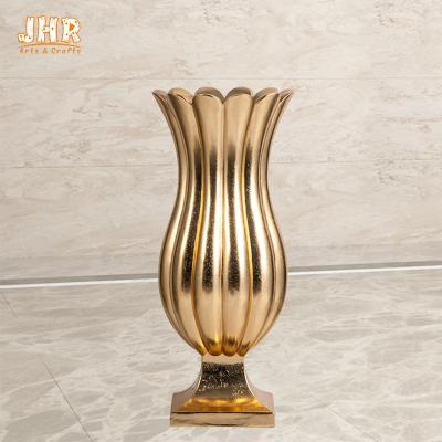 China Van de Pottenhomewares van de glasvezelinstallatie eindigen de Decoratieve Punten Binnen met Goud Te koop