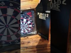 Antique Wooden Wall Mounted Dart Cabinet Set Includes Dartboard and Darts MDF Dart Box