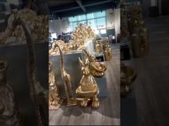 Resin Animal Statues Gold Animal Decoration Lifesize Animal Sculpture Clay Plant Pots